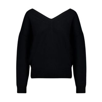 Tom Ford Kaschmir-Strickpullover mit Carmen-Ausschnitt und V-Ausschnitt - - Knitwear - Damen - Schwarzk - S