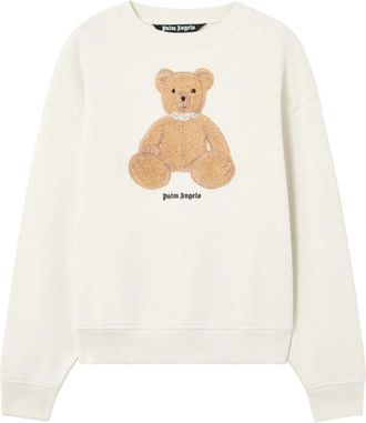 Palm Angels Homme, Sweatshirts et sweats &agrave; capuche, Blanc, Taille: 2XL Bear SweaT-shirt
