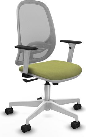Piqueras y Crespo zylindrischer Schreibtischstuhl mit 1D-Armen, h&ouml;henverstellbare Lendenwirbelst&uuml;tze, ausgestattet mit 3 Positionen und Schneidschaum, Grau/Olivgr&uuml;n