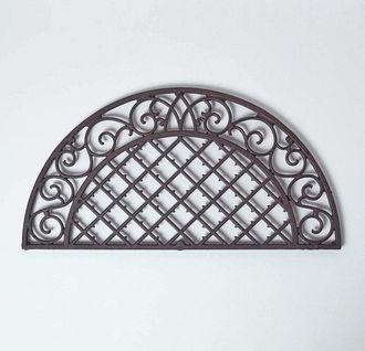 Homescapes Braune Jugendstil Türmatte Gusseisen halbrund - Homescapes