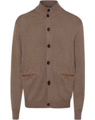 Highmoor Strickjacke Cardigan mit Lederdetails