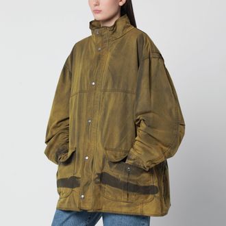 Maison Margiela Moosgr&uuml;ne Baumwoll-Overshirtjacke