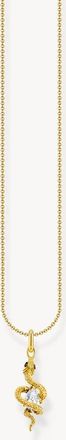 Thomas Sabo Halskette aus 925er Sterlingsilber mit 18-karätiger Vergoldung in Gelbgold und Schlangen-Anhänger-Goldfarben