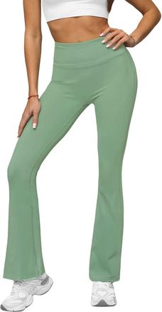 OZONEE Damen Schlag Leggings Schlaghose Flared Leggins Bootcut Yoga Yogahose Lang Sportleggings Baumwolle Blickdicht High Waist H&uuml;fthoch Hohe Taille JS/17K58
