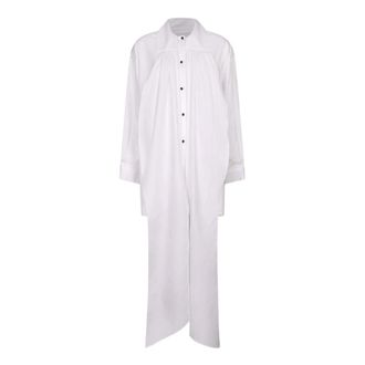 Emporio Armani Oversized gestreiftes Hemd - - Dresses - Damen - Wei&szlig; - S