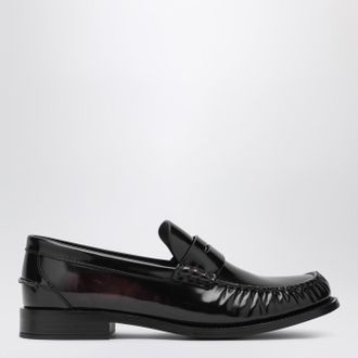 Prada Cordovanfarbene Loafer aus poliertem Leder