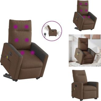 vidaXL Elektrischer Massagesessel mit Aufstehhilfe Braun Stoff - Massagesessel Mit Aufstehhilfe - Massagesessel - Relaxsessel - Sessel