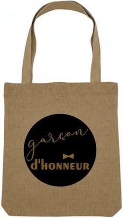 Fabulous Sac Shopping Tote Bag Aspect Lin - Gar&ccedil;on dHonneur Chic Mariage Mari&eacute; Gentleman Art D&eacute;co - Sac de Courses Toile Epaisse 360g Beige Naturel Cabas Port&eacute;