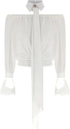 Elisabetta Franchi Femme, Blouses et Chemises, Blanc, Taille: 38 FR Blouse
