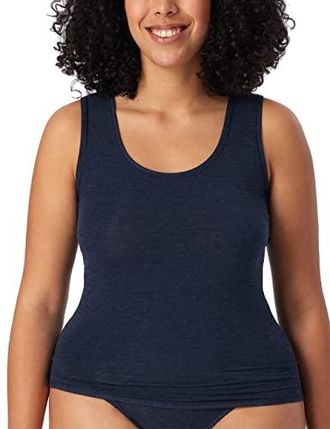 Schiesser D&eacute;bardeur de Corps-Coupe ajust&eacute;e Maillot, Opaque, Bleu Nuit 147197, S Femme