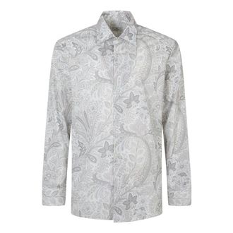 Etro Homme, Chemises, Gris, Taille: 3XL Roma Cotton Shirt