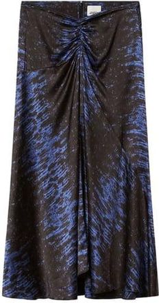 Isabel Marant Jupe Laren en satin de soie imprim&eacute;