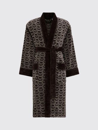Philipp Plein Peignoir en &eacute;ponge de coton avec monogramme Hexagon contrastant