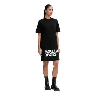 Karl Lagerfeld Robe T-shirt Logo - Femme - Robes - Noir - Taille: 36 FR