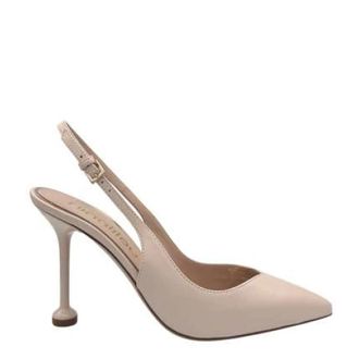 Ninalilou Cremefarbene Leder Slingback Abs&auml;tze - - Shoes - Damen - Beige - 35 EU