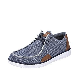 Rieker Homme 08600 Mocassin, Bleu, 45 EU