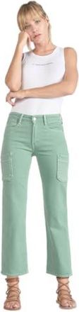 Le Temps Des Cerises Precieux Taille Haute 7/8&egrave;me Jeans Vert deau