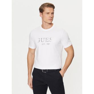 Guess T-Shirt M5RI12 J1314 Wei&szlig; Slim Fit