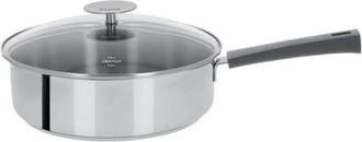 Cristel Mutine Fixe - Schmortopf aus Edelstahl mit Exceliss Antihaftbeschichtung | &Oslash; Durchmesser in cm: 24 | Inhalt in l: 3,3 - Grau