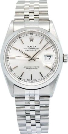 Rolex montre Datejust 36 mm en acier inoxydable - Blanc