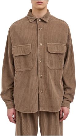 White Sand Homme, Vestes, Gris, Taille: L Surchemise en Velours C&ocirc;tel&eacute;