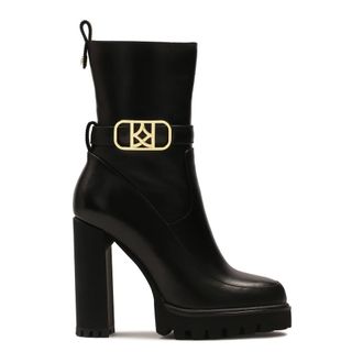 Kazar Schwarze Monogrammstiefel auf einem Pfosten.Dieses Produkt f&auml;llt klein aus. - - Shoes - Damen - Schwarzk - 36 EU