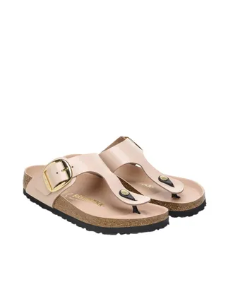 Birkenstock Womens Thong Sandals Gizeh Shine New Beige Slippers Flat Shoes