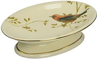 Avanti Linens Seifenschale, Badezimmer-Zubehör, von der Natur inspirierte Heimdekoration (vergoldete Vogel-Kollektion)