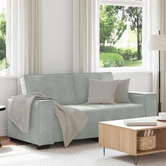 vidaXL 2-Sitzer-Sofa Hellgrau 140 cm Samt - Vidaxl
