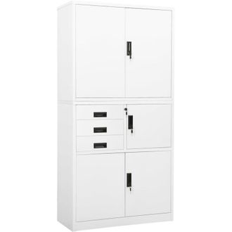 vidaXL Büroschrank Weiß 90x40x180 cm Stahl Vidaxl
