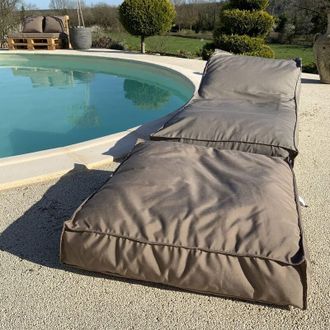 HOME MAISON Homemaison - Matelas bain de soleil en microbille Taupe 160x65 cm