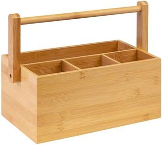 Westmark Organisateur de Cuisine, 4 Compartiments, Poign&eacute;e de Transport, Dimensions: 28 x 15 x 22 cm, Bambou, Tapas + Friends, Brun, 69802270