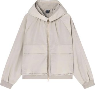 A|X Armani Exchange Femme, Vestes, Beige, Taille: 40 FR Big Pocket Hooded Blouson Jacket
