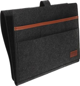 DOITOOL Filz-Aufbewahrungstasche Zum Aufh&auml;ngen Nachttisch-Organizer Mit Gro&szlig;er Kapazit&auml;t Platz F&uuml;r Laptop Handy Fernbedienung B&uuml;cher Und Brille Am Bett Einfac