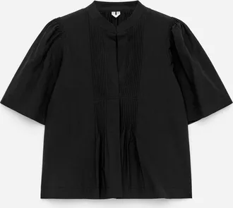 Arket Bluse Mit Falten -Schwarz