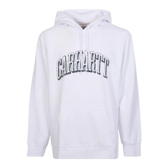 Carhartt Work in Progress Scrawl Logo Print Hoodie - - Sweatshirts & Hoodies - Herren - Wei&szlig; - S