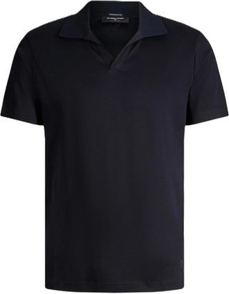 Strellson Homme, Tops, Noir, Taille: XL Polo en coton bleu fonc&eacute; pour homme