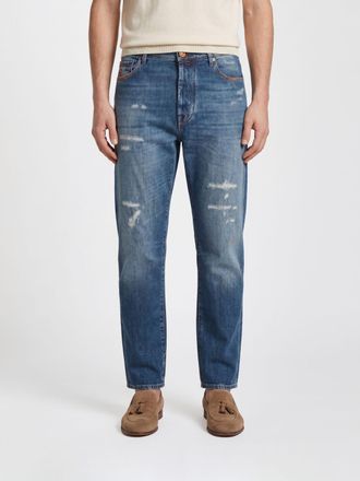 Jacob Cohen Jean droit en denim d&eacute;lav&eacute; &agrave; cinq poches