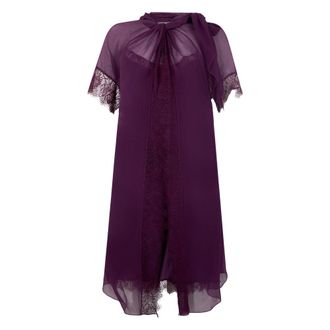 Alberta Ferretti Kurzes Kleid mit Spitzendetails - - Dresses - Damen - Lila - S