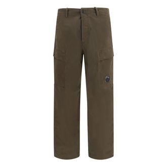C.P. Company Stretch Cotton Satin Cargo Pants - - Trousers - Herren - Gr&uuml;n - 2XL