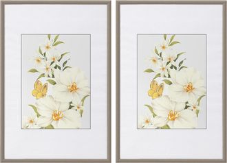 Woltu Bilderrahmen 13x18 cm Set of 2 Fotorahmen aus Kunststoff mit Passepartout, Posterrahmen zum vertikalen oder horizontalen Aufh&auml;ngen/Aufstellen, Collage