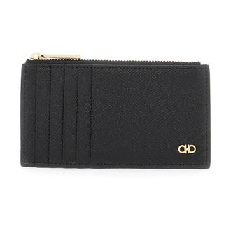 Ferragamo Geh&auml;mmerter Lederkartenhalter mit Gancini-Detail - - Accessories - Herren - Schwarzk - ONE SIZE