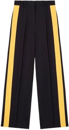 Loewe Pantalon &agrave; bandes en laine m&eacute;lang&eacute;e
