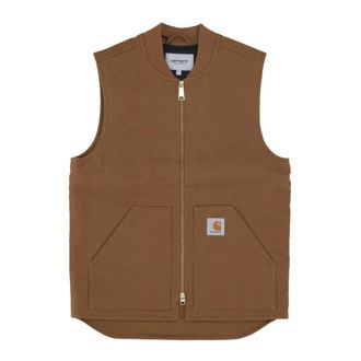Carhartt Work in Progress Homme, Vestes, Brun, Taille: M Gilet Classique Marron avec Fermeture &Eacute;clair