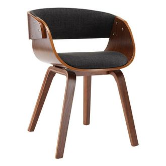 Les Tendances Chaise de salle à manger bois foncé et tissu gris Onetop