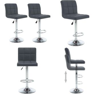 vidaXL Vidaxl - Tabourets de bar lot de 2 gris similicuir - Tabouret De Bar - Chaise Haute - Tabouret De Comptoir - Mobilier De Cuisine - Siège Ergonomique