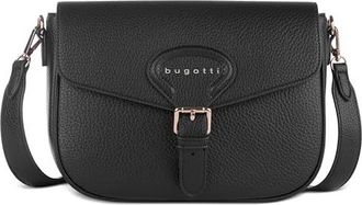 Bugatti Elina sac &agrave; bandouli&egrave;re M pour femme en similicuir,sac &agrave; main de taille moyenne pour femme,noir