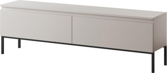 Selsey Bemmi - TV-Schrank Lowboard, Beige mit schwarzen Beinen, 150 cm