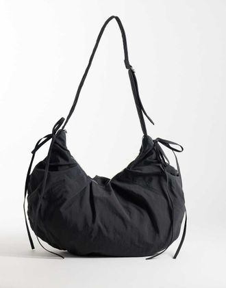 Weekday sac bandouli&egrave;re fronc&eacute; gris fonc&eacute;