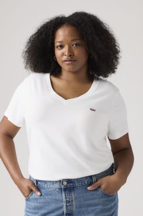 Levi's T Shirt &Agrave; Col V (Grandes Tailles) - Femme - Blanc / Bright White - 1X